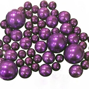 75 Floating Purple Plum Pearls- Large Sizes-fills 1 Gallon for Your ...