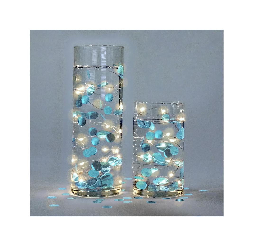 Floating Metallic Turquoise Blue Confetti -2000pc- Fills 1 Gallon for ...