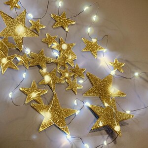 50 Gold Floating Stars-sparkling-large Sizes-fills 4 Medium Size Vases ...