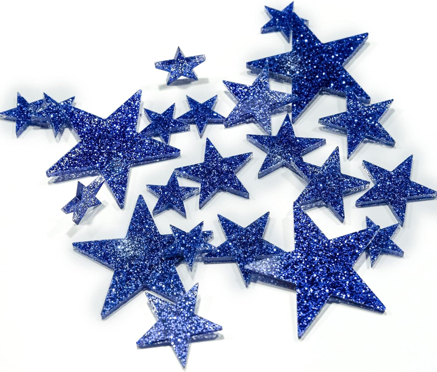 50 Blue Floating Stars-sparkling Large Sizes-fills 4 Medium Size Vases ...