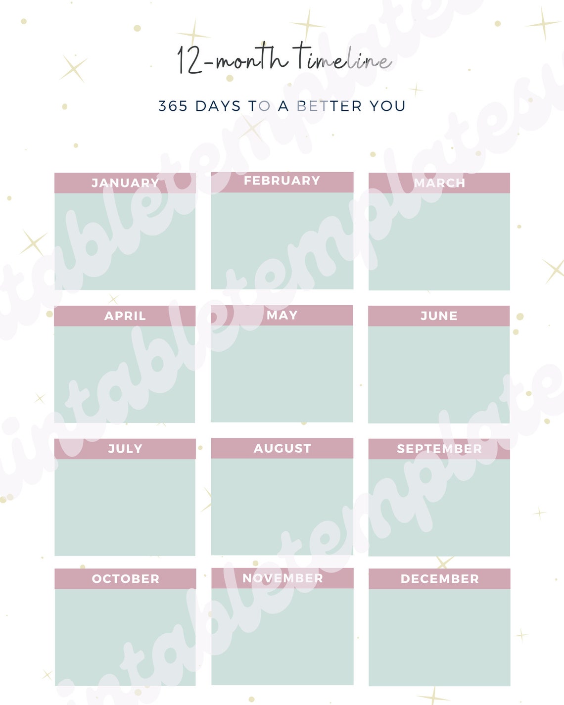 2021 Goals Chart for Teens, Tween Goals, Teen Goals Chart ...