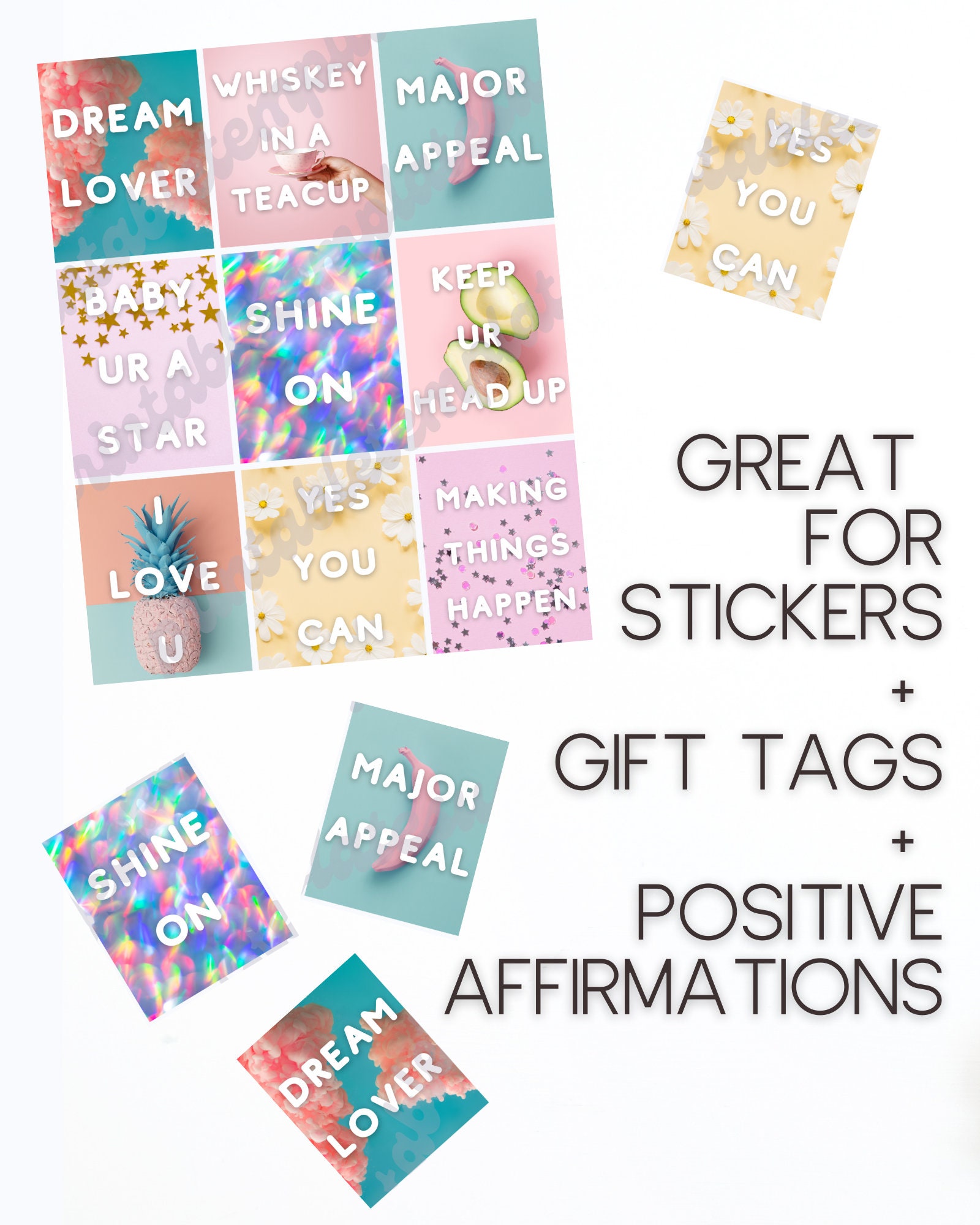 Cute Affirmations Positivity Cards PRINTABLE DOWNLOADS Valentine's Day ...