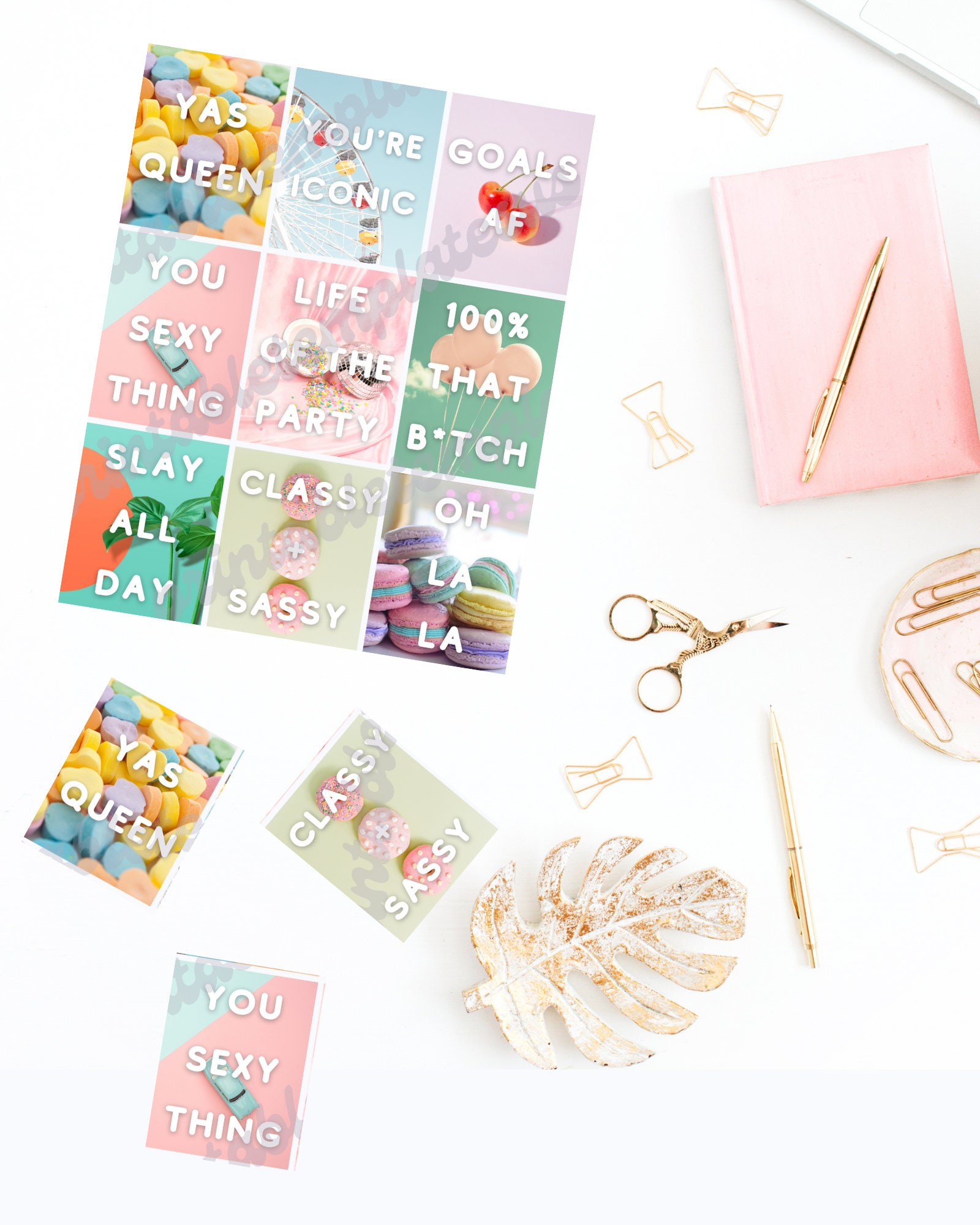 Cute Affirmations Positivity Cards PRINTABLE DOWNLOADS Valentine's Day ...