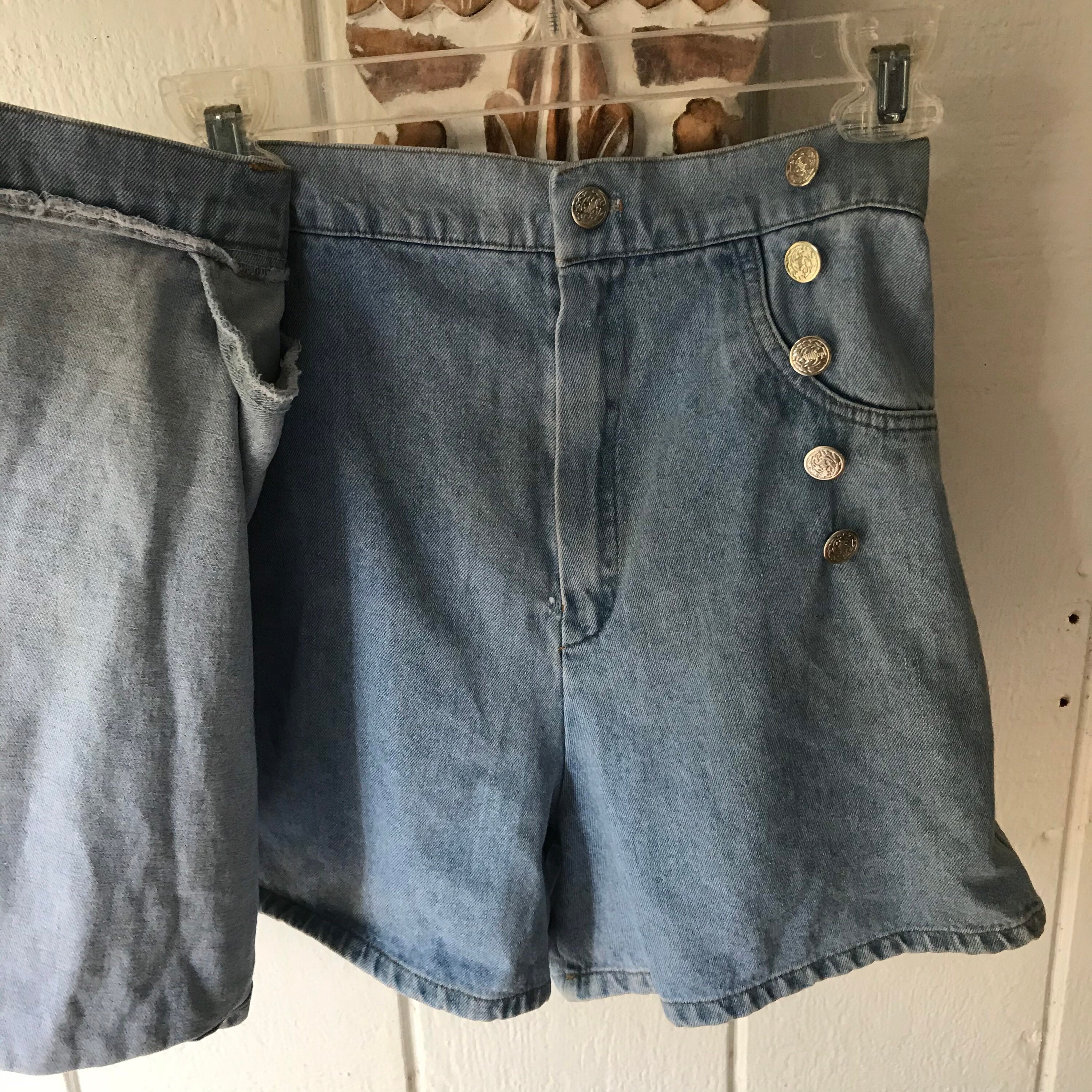 Jean Skort With Buttons - Etsy