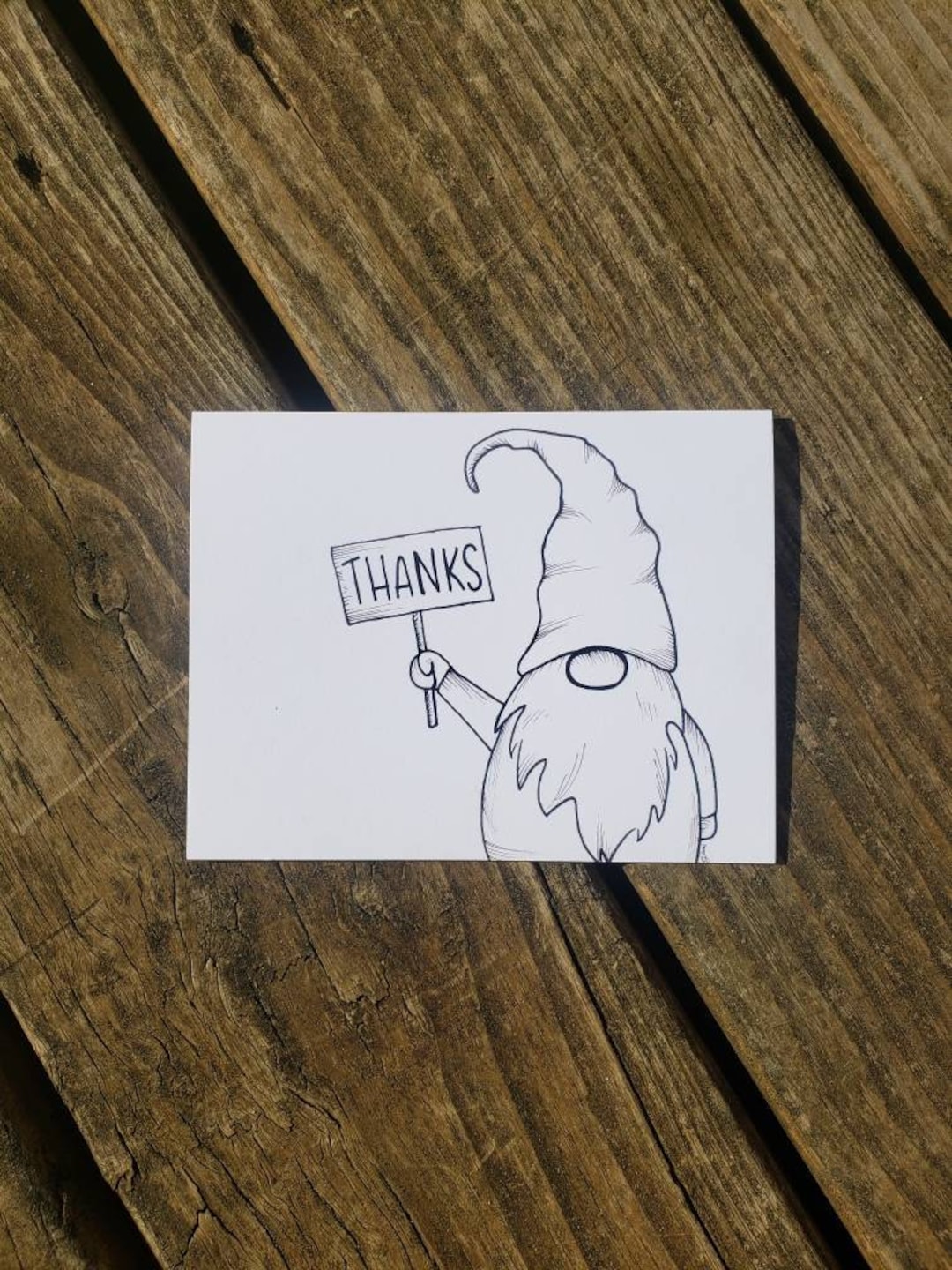 Gnome Thank You Card/gnome Stationary/gnome Print - Etsy