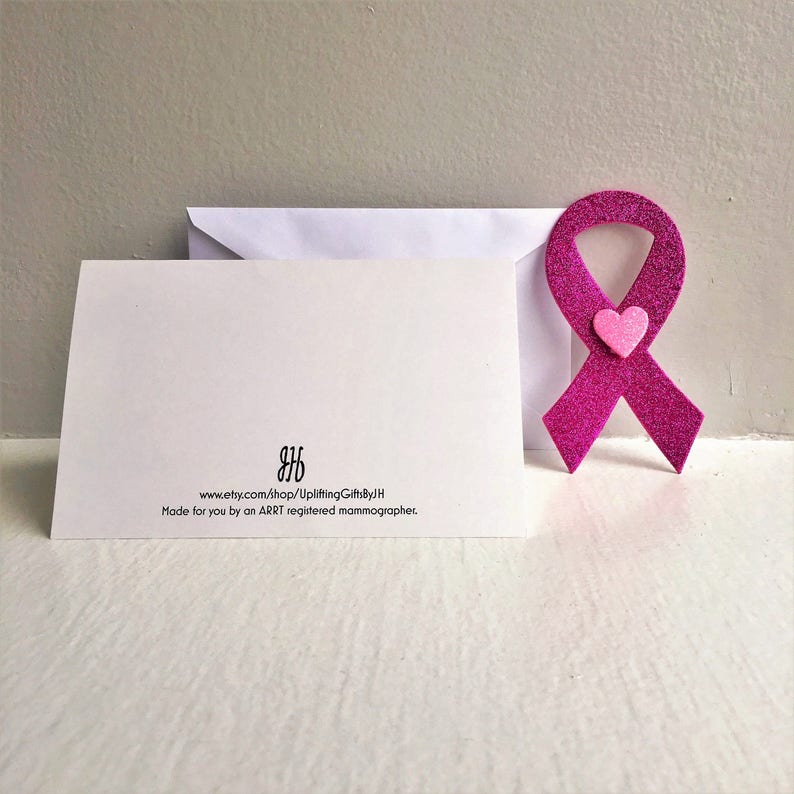 Breast Cancer Awareness Card Pink Ribbon Card Mammogram - Etsy