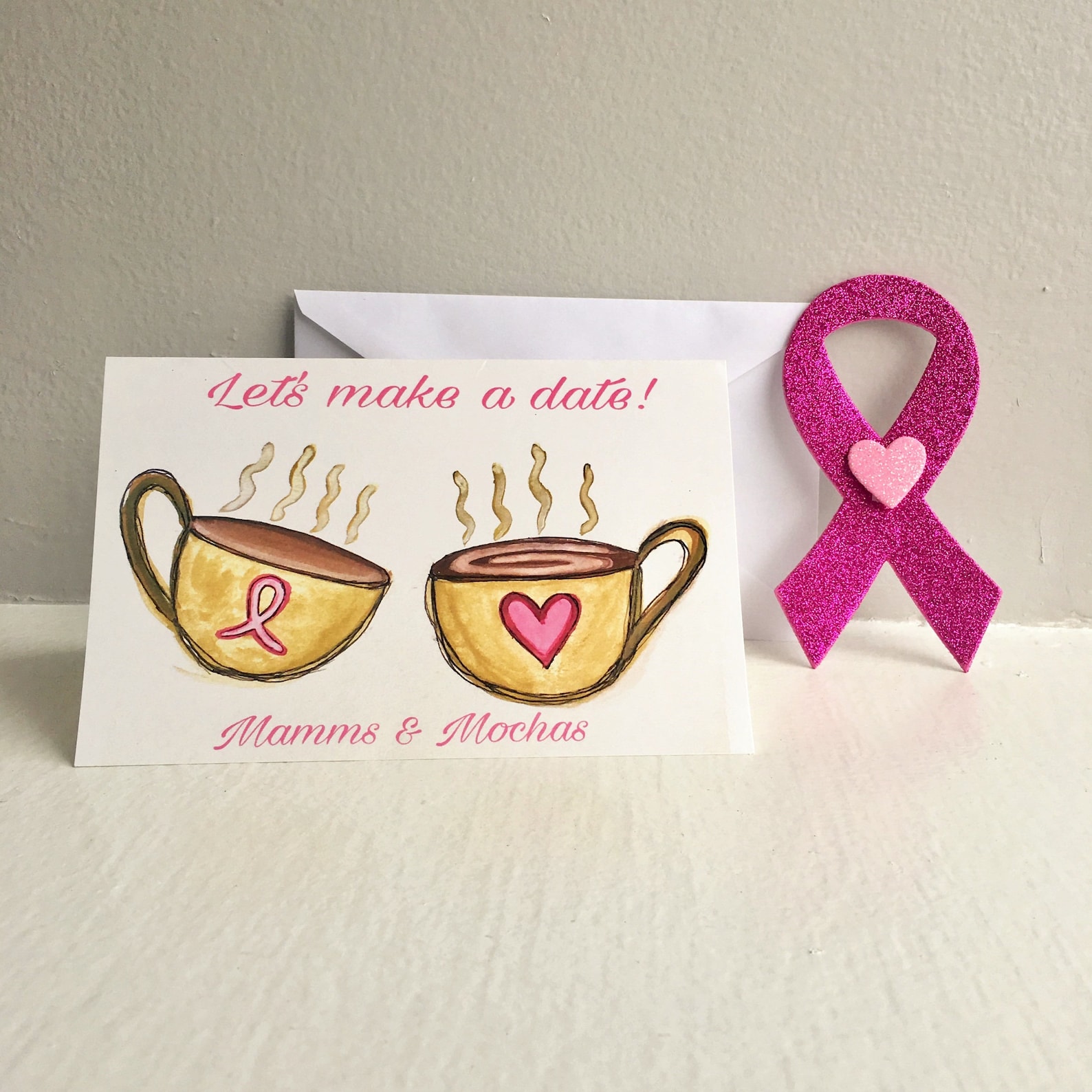 Breast Cancer Awareness Card Pink Ribbon Card Mammogram - Etsy