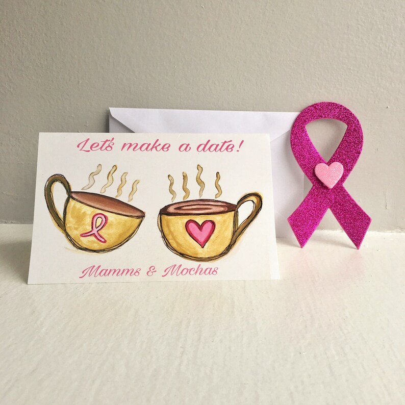 Breast Cancer Awareness Card Pink Ribbon Card Mammogram - Etsy
