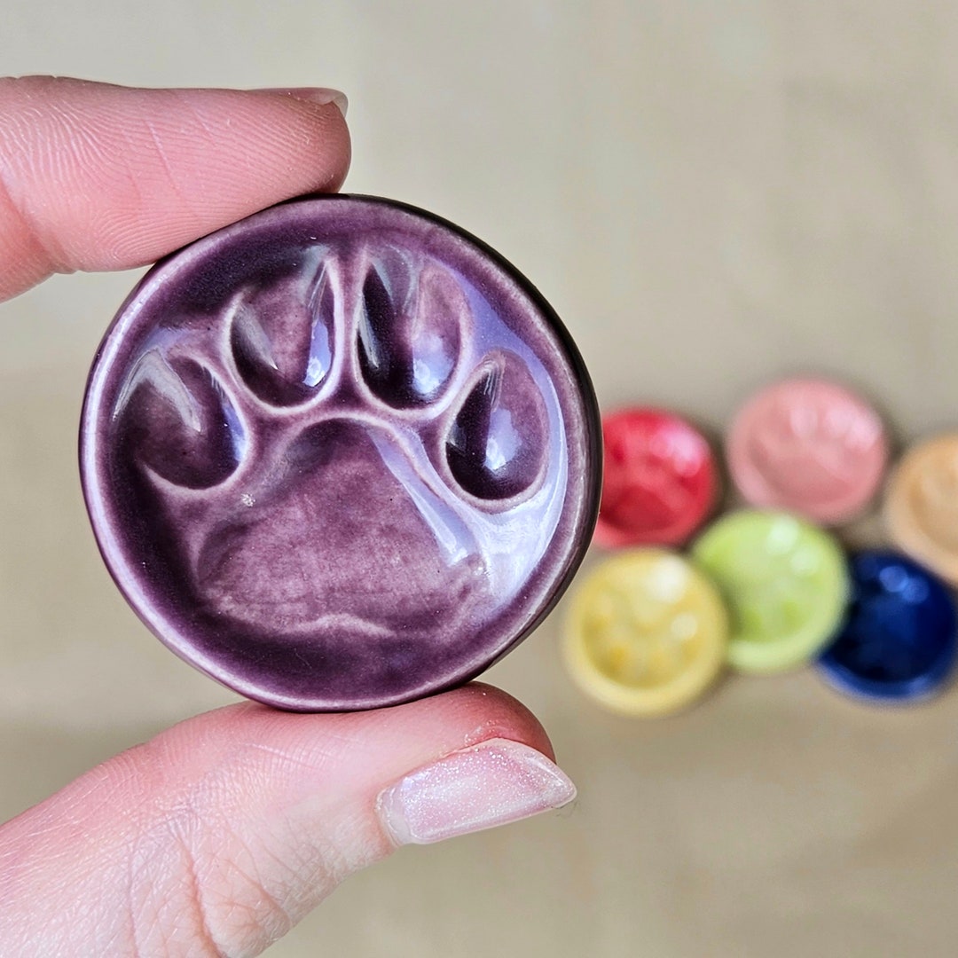 Paw Print Round Worry Stone | Dog Lover Gift | Diffuser | Dog Pawprint ...