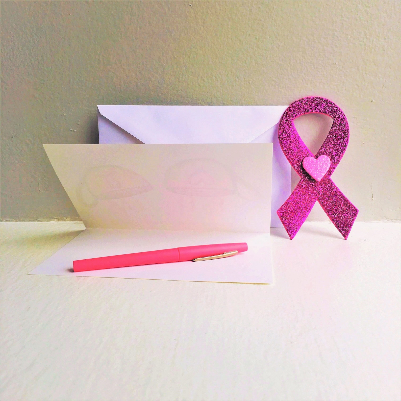 Breast Cancer Awareness Card Pink Ribbon Card Mammogram - Etsy