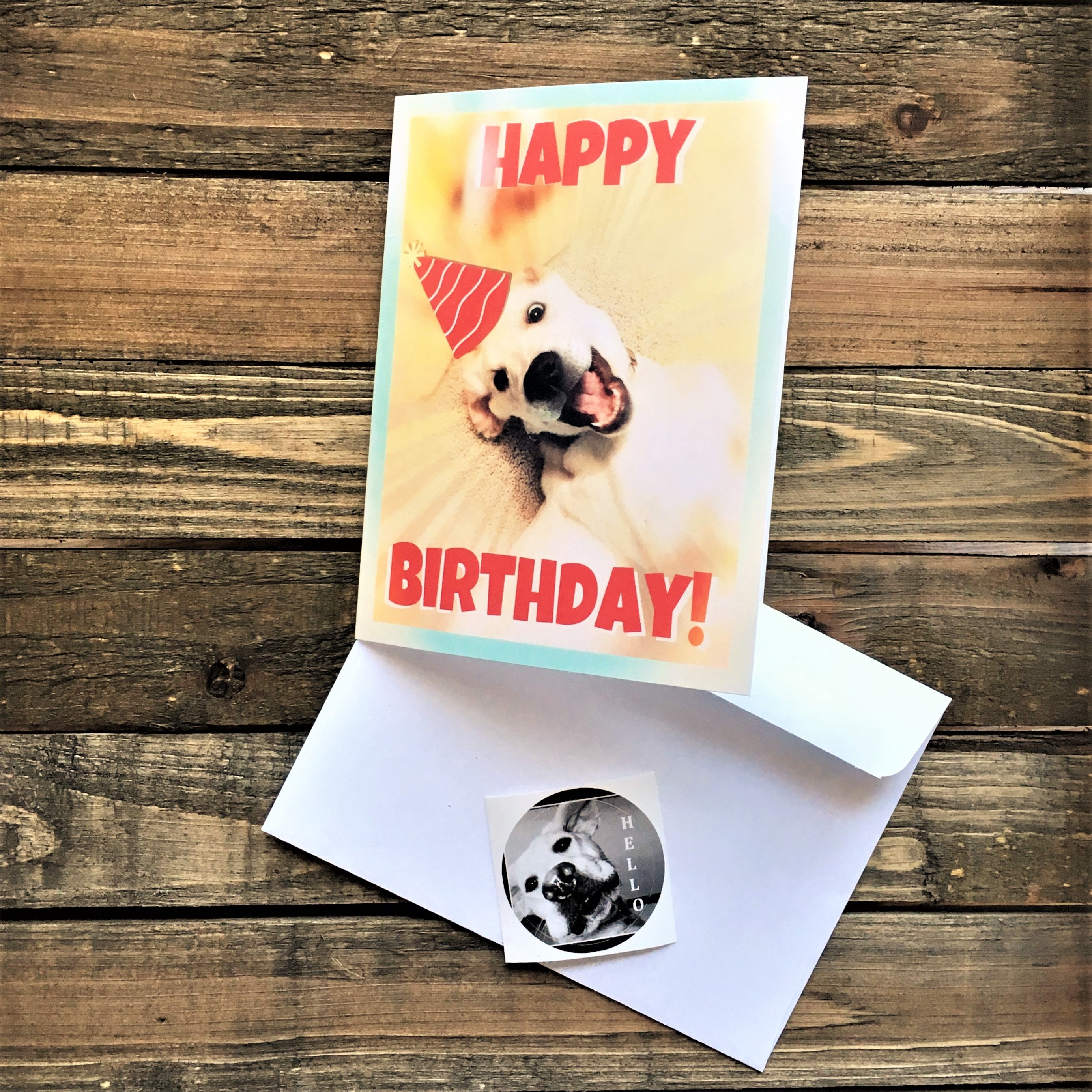 Happy Birthday Card for Dog Lovers Yellow Lab Card Party | Etsy