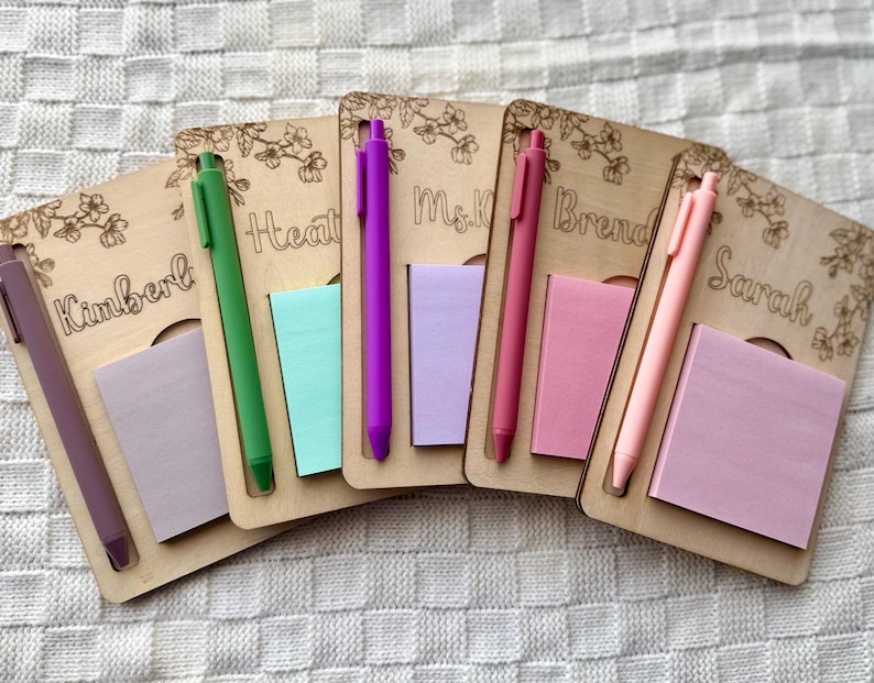 Wooden Sticky Note Holder – Teacher Desk Gift, Back to School, Teacher ...