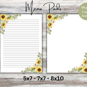 Sunflower Notepads Memo Pads, Writing Pad, Stationary, Office Desk ...