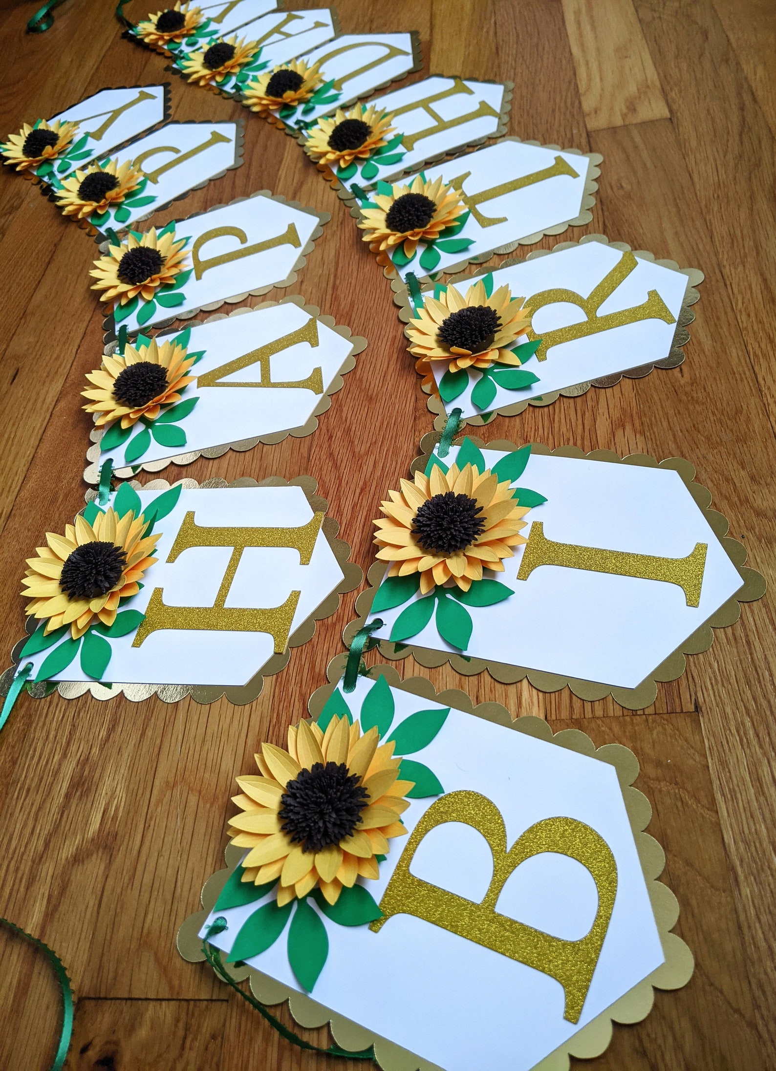 Personalized Sunflower Birthday Banner Birthday Decor Bridal - Etsy