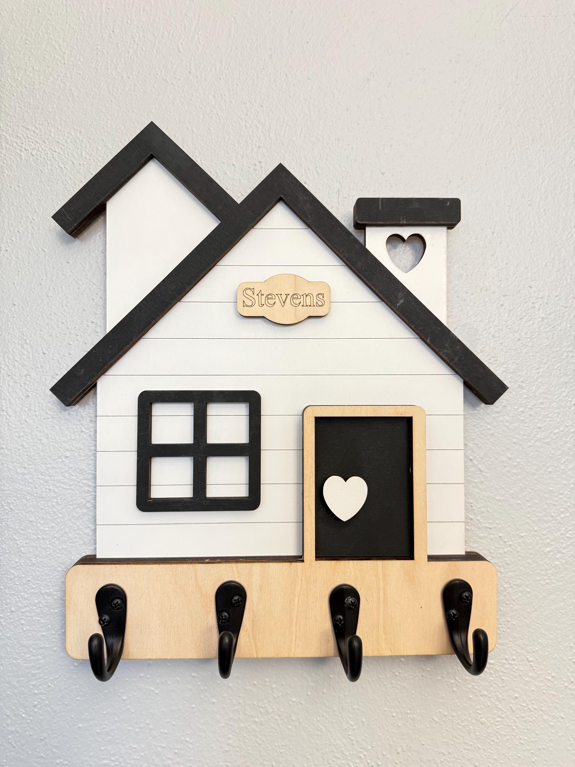 Personalized Wooden House Key Holder | Farmhouse Entryway Decor ...