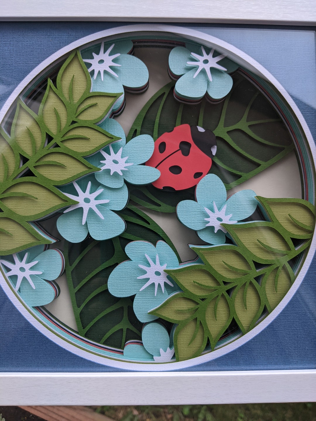 Ladybug Layered Shadow Box Quilled Wall Art - Nursery Decorations ...