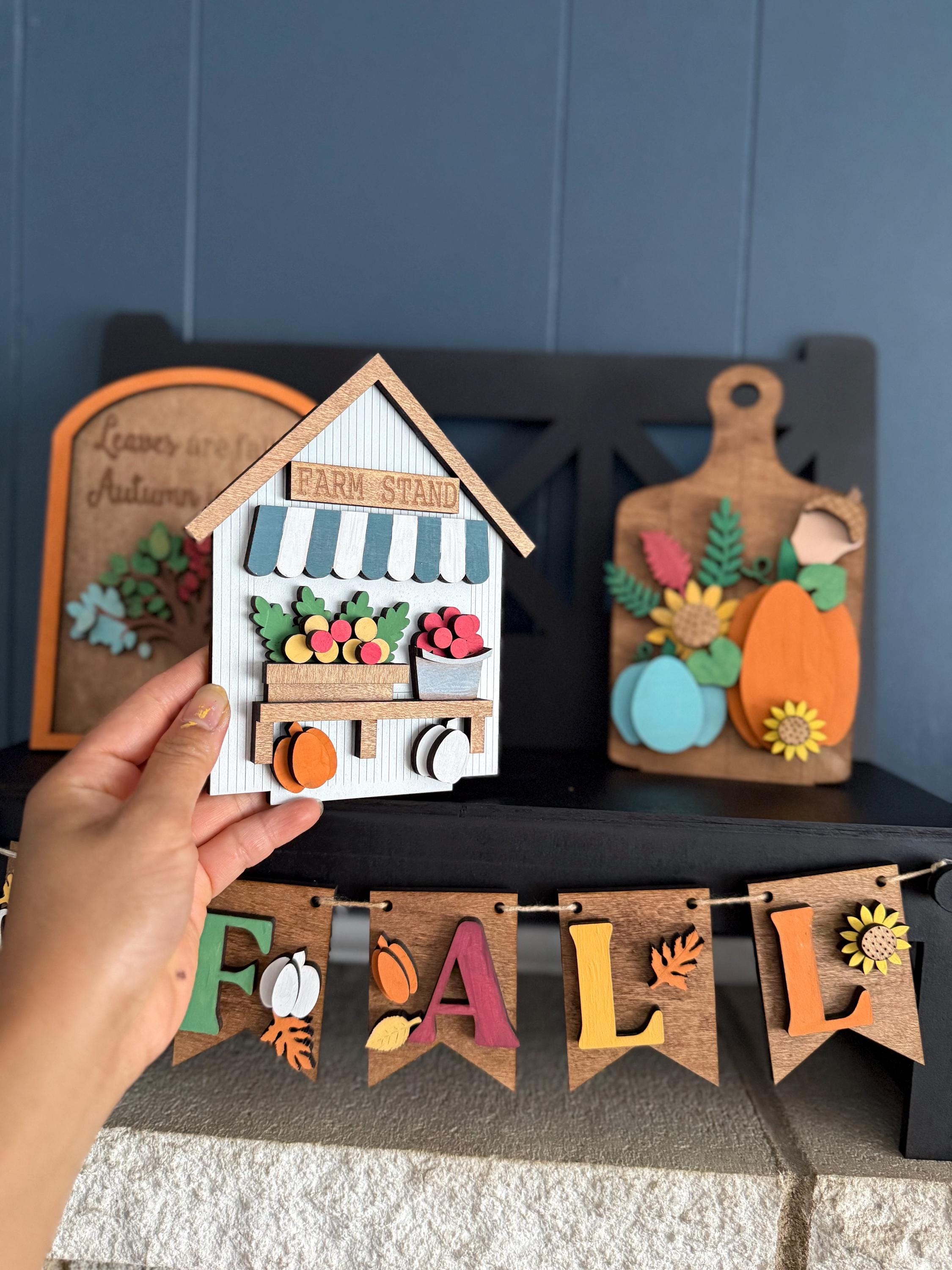 Fall Interchangeable Bench Sign: Rustic Autumn Hardwood Decor - Etsy