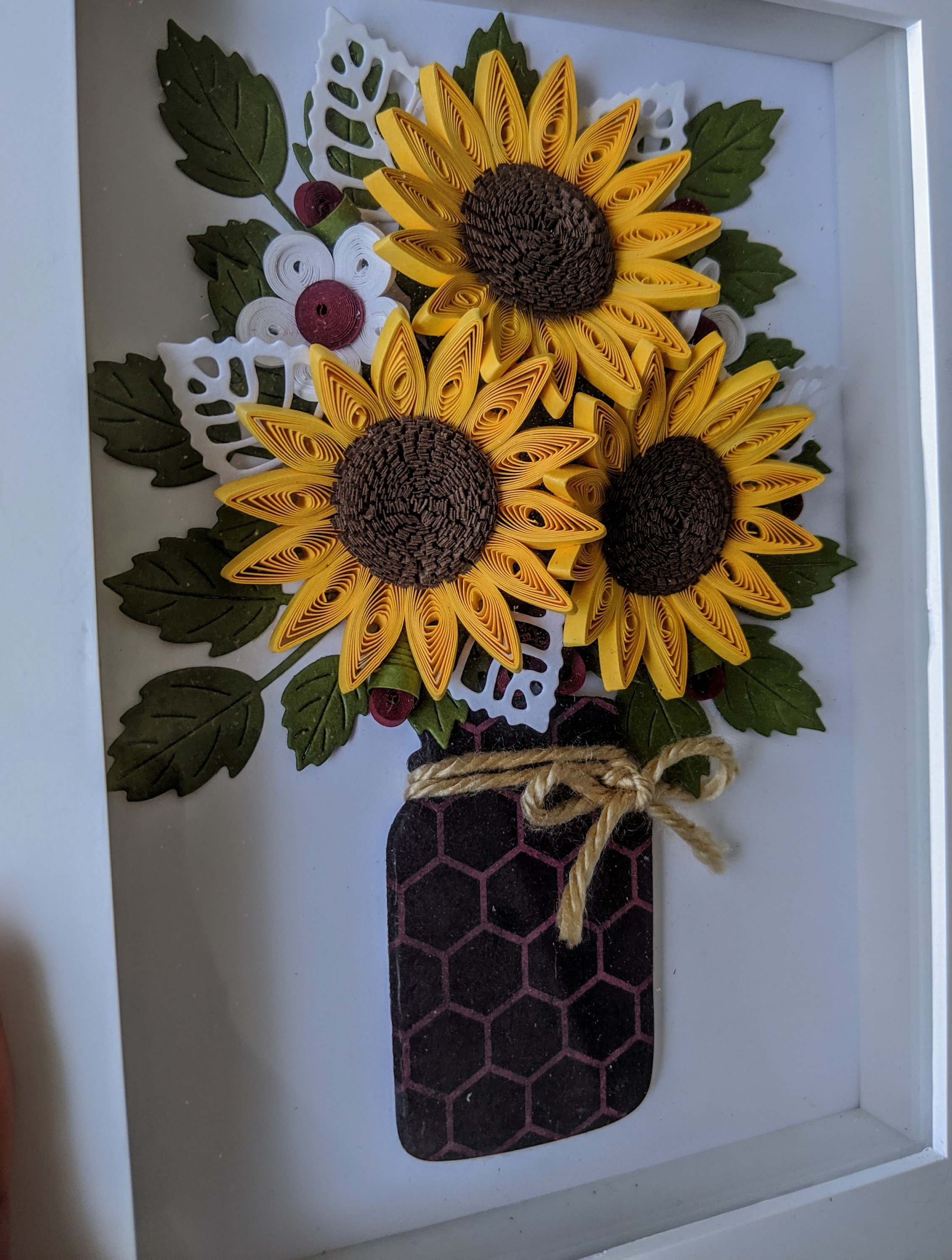 3D Sunflower Shadow Box Quilled Wall Art Nursery Decorations | Etsy