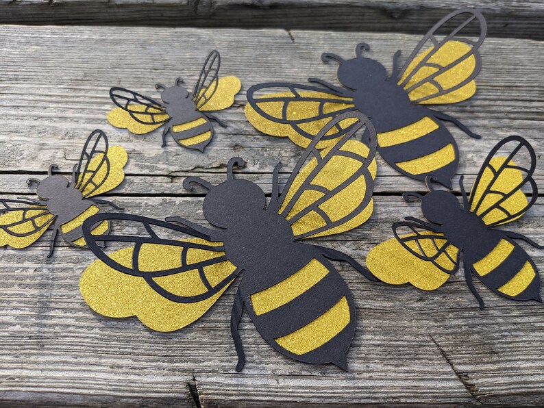Set of 6 Large Bee Cutouts Birthday Decorbee Decor Baby - Etsy