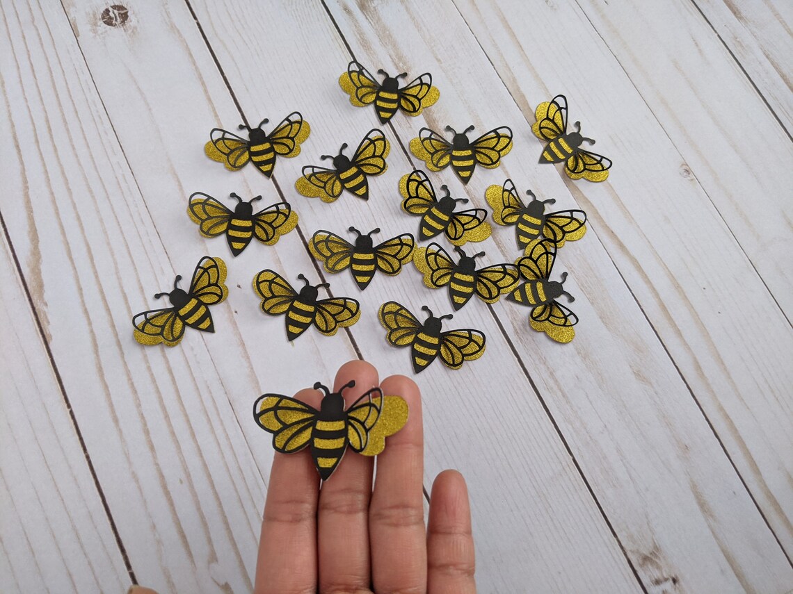 Small Bee Confetti Bee Birthday Decor Bee Baby Shower - Etsy