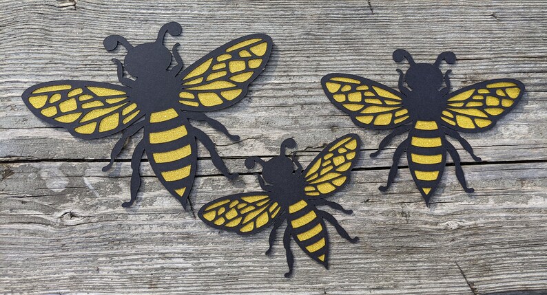 Set of 6 Large Bee Cutouts Birthday Decorbee Decor Baby - Etsy