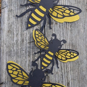 Set of 6 Large Bee Cutouts: Birthday, Shower Decor - Etsy