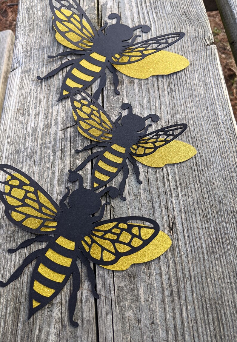 Set of 6 Large Bee Cutouts Birthday Decorbee Decor Baby - Etsy