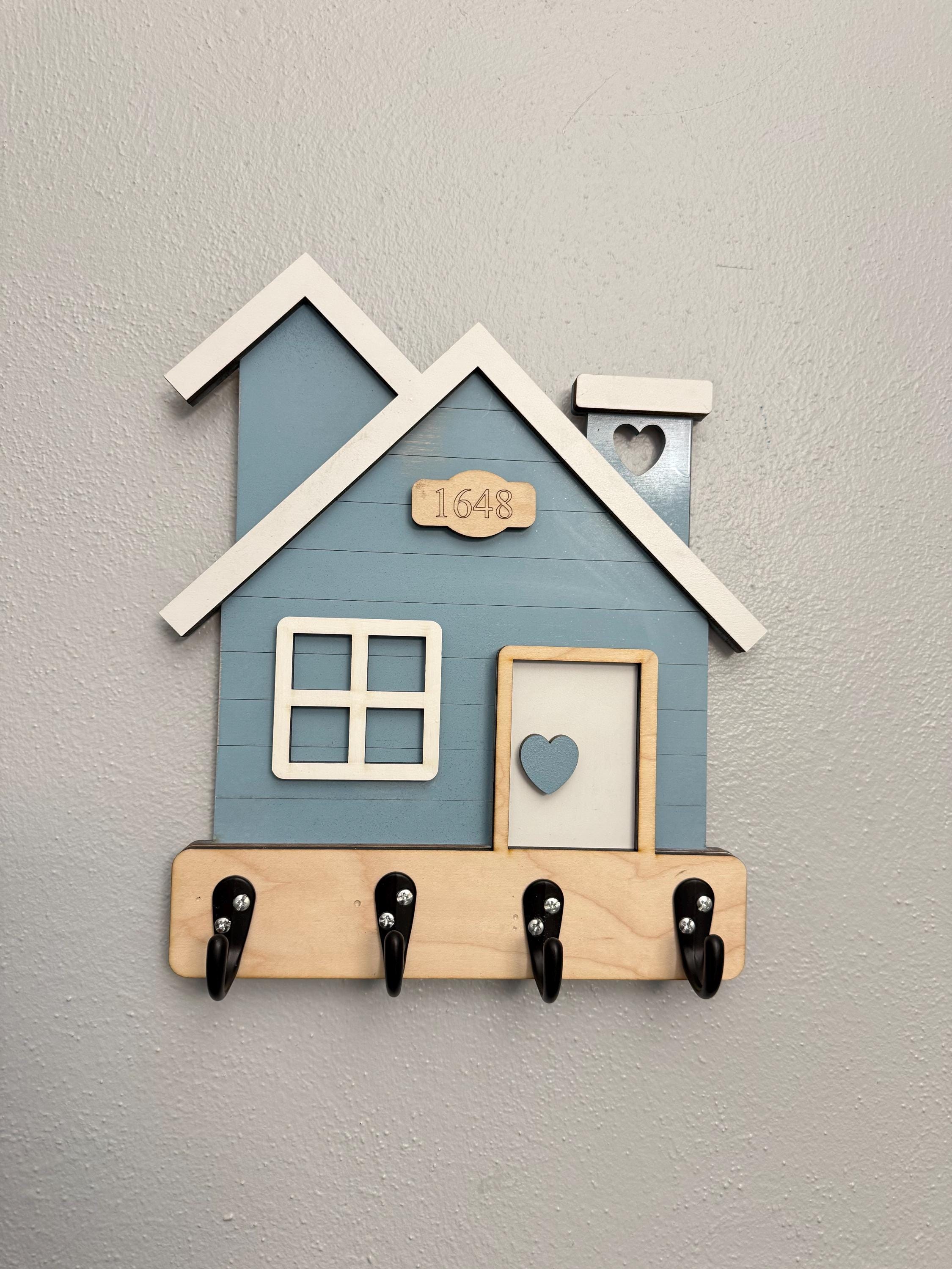 Personalized Wooden House Key Holder | Rustic Entryway Organizer - Etsy
