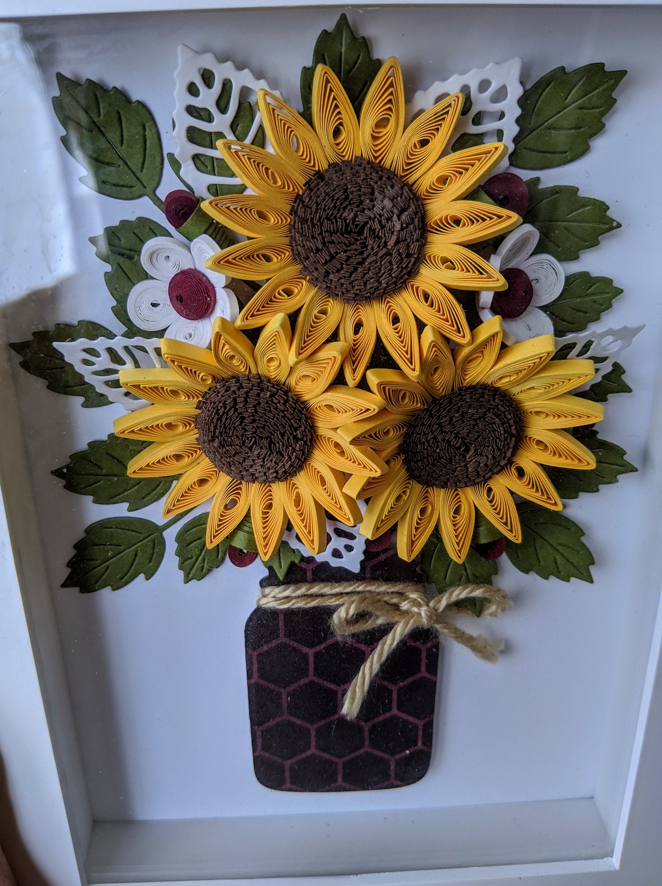 3D Sunflower Shadow Box Quilled Wall Art Nursery Decorations | Etsy