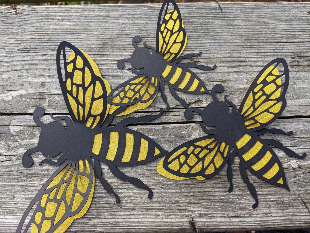 Set of 6 Large Bee Cutouts: Birthday, Shower Decor - Etsy