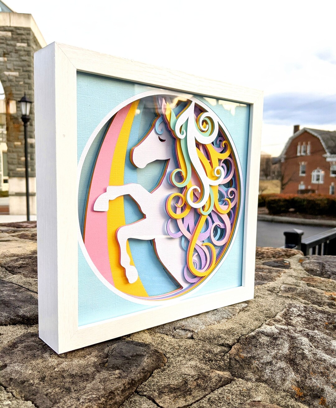 3D Unicorn Shadowbox Frame/layered Unicorn Frame/birthday Gift/children ...