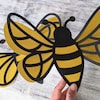 Cute Bee Side View Wood Cutout-detailed-choose A Size-diy Crafts-bee ...