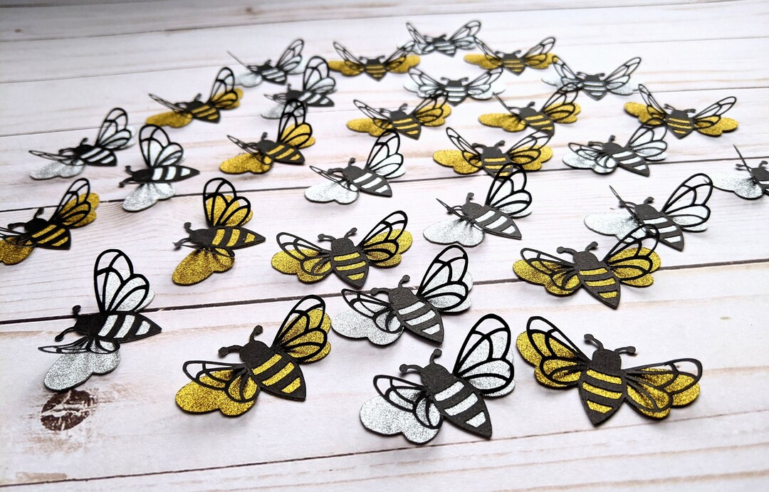 Small Bee Confetti, Bee Birthday Decor, Bee Baby Shower Confetti, Bee ...