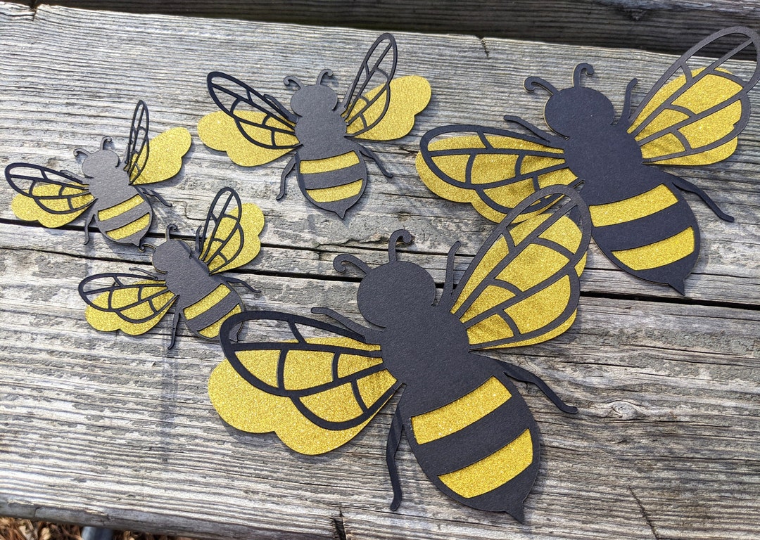 Set of 6 Large Bee Cutouts: Birthday, Shower Decor - Etsy