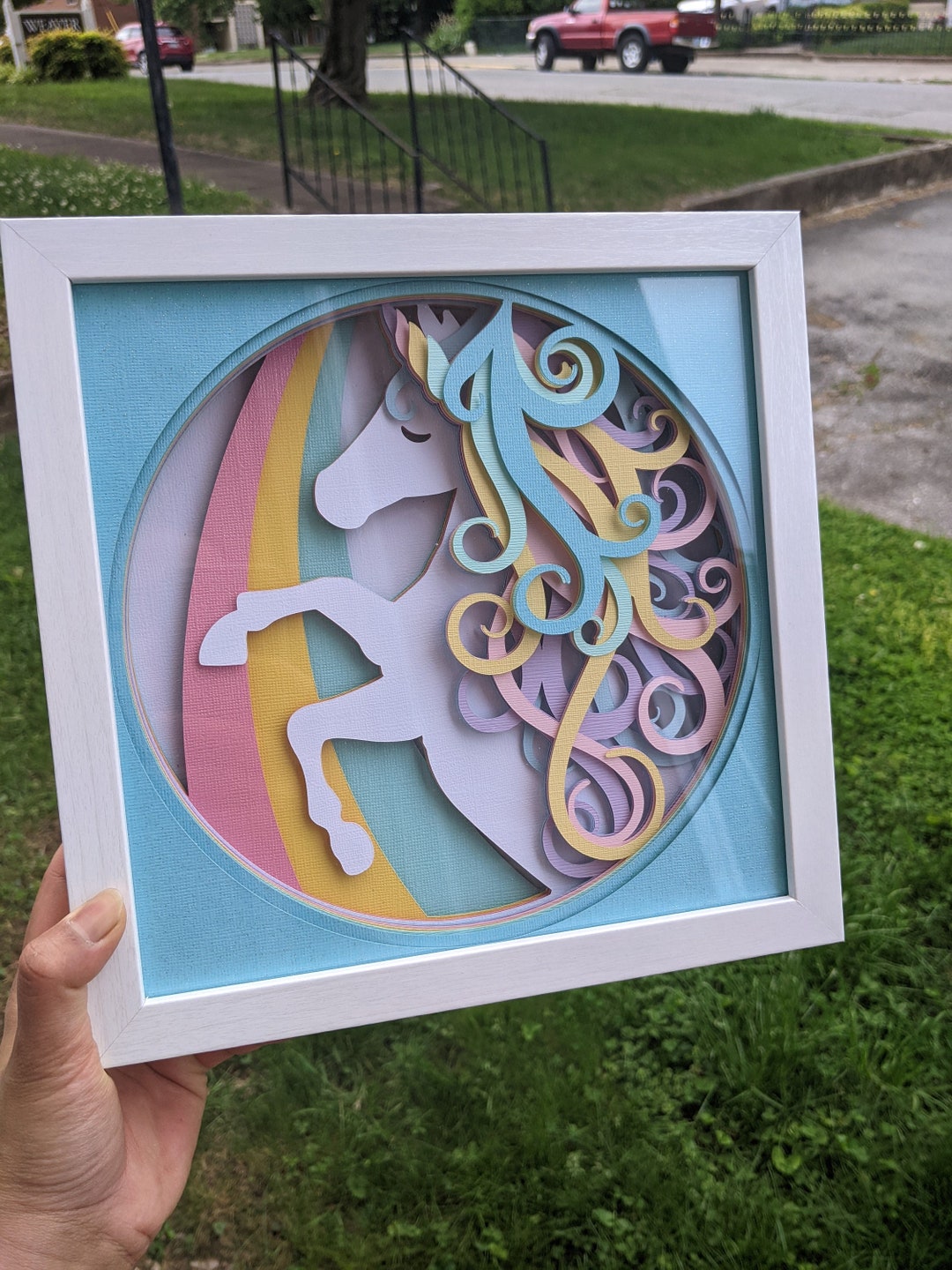 Unicorn Layered Cardstock Shadowbox Wall Art Nursery - Etsy