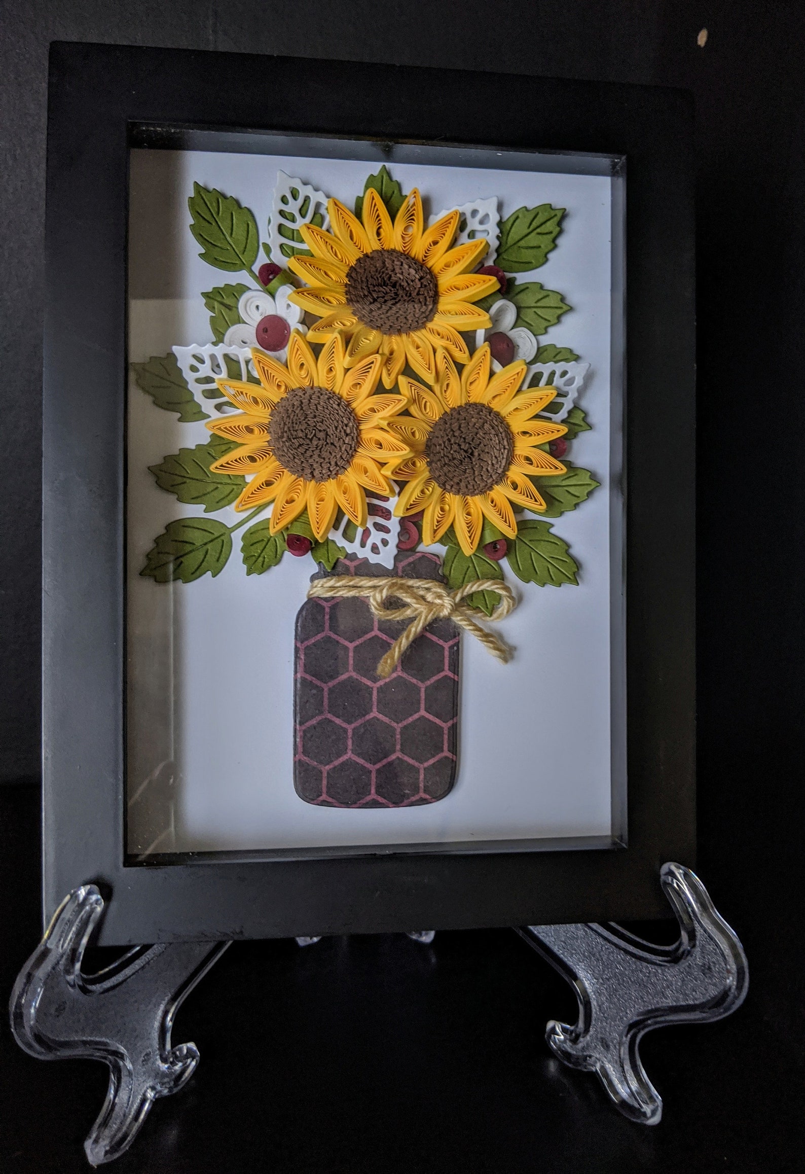 3D Sunflower Shadow Box Quilled Wall Art Nursery Decorations | Etsy