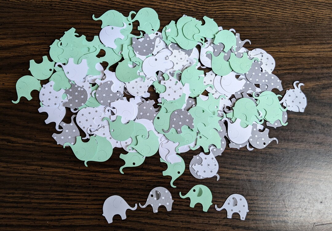 Set of 1000 Textured Paper Elephant Confetti, Birthday Decor, Baby ...
