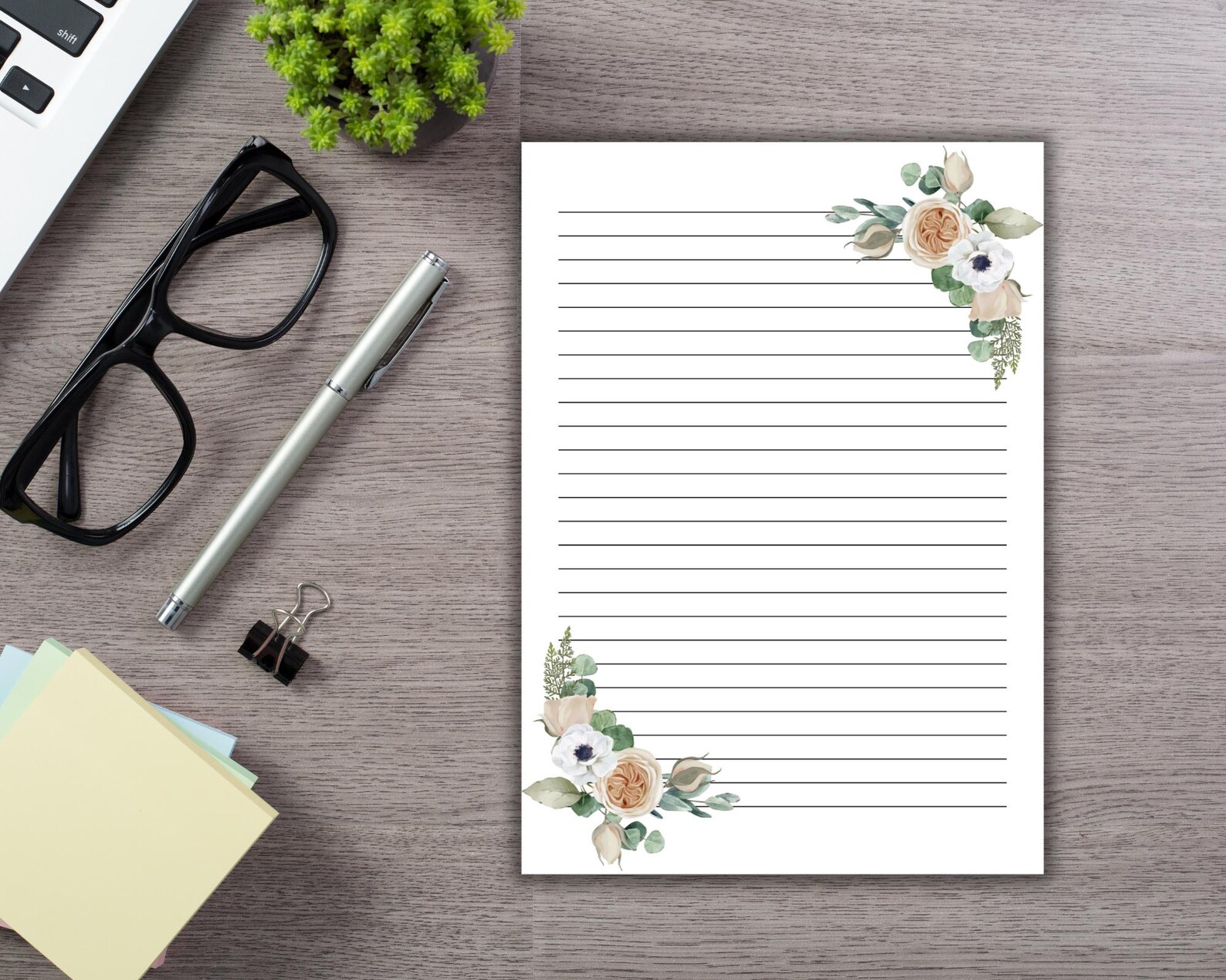 Beige Notepad: 5x7 Writing Pad, Memo Pads, 50 Sheets - Etsy