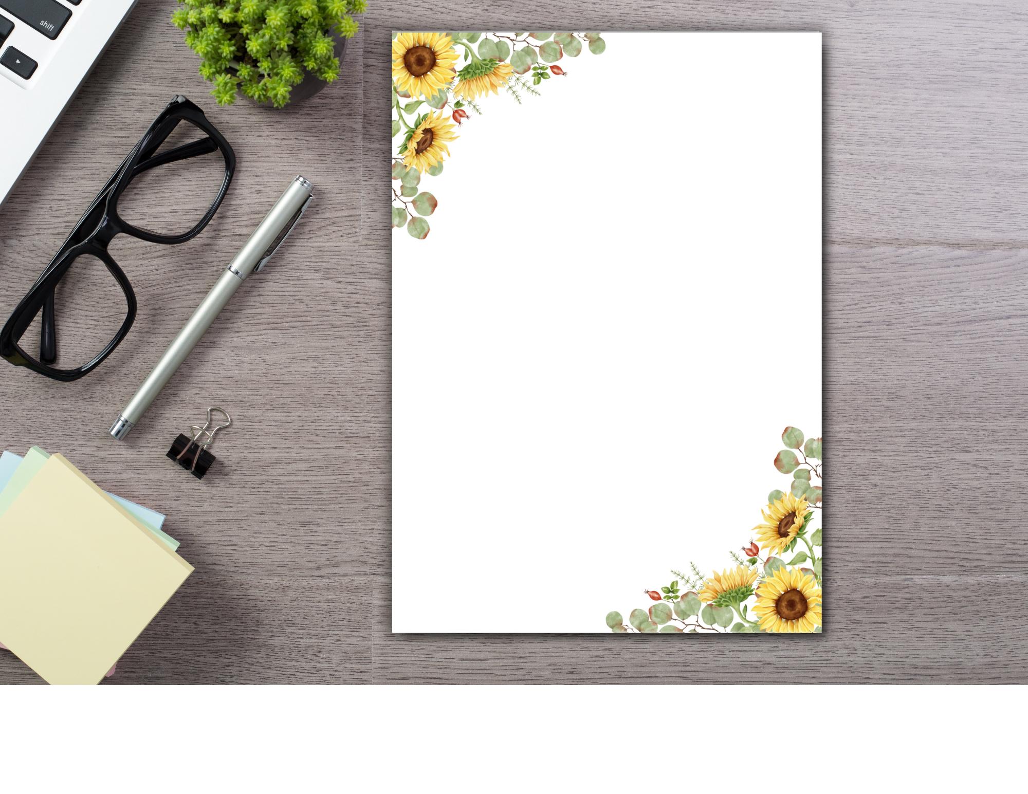 Sunflower Notepads Memo Pads, Writing Pad, Stationary, Office Desk ...