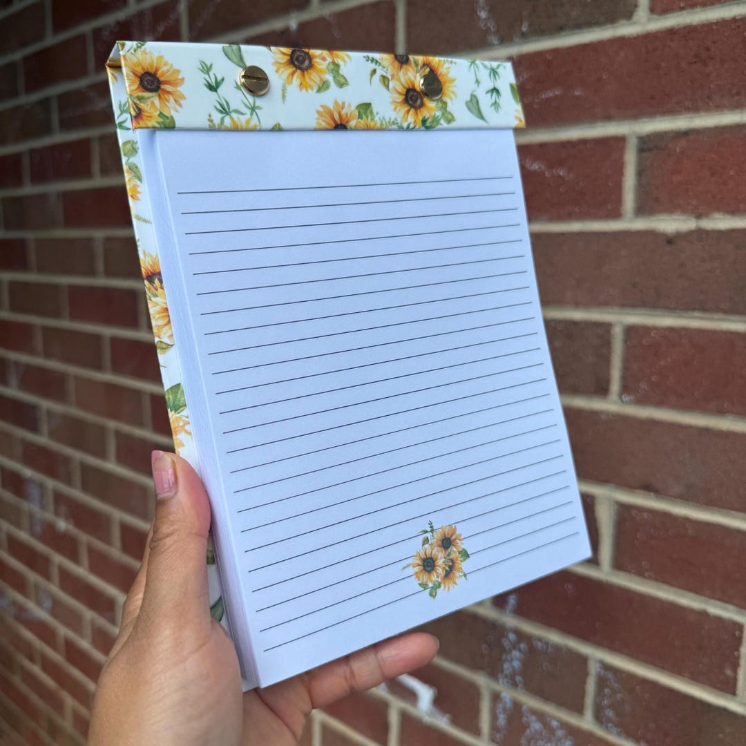 Sunflower Refillable Notepad With Tear off Pages, Minimalist Design ...