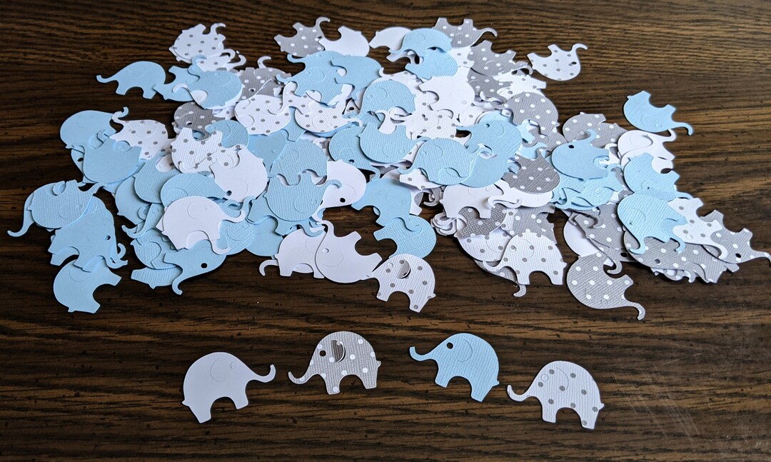 Set of 1000 Textured Paper Elephant Confetti, Birthday Decor, Baby ...