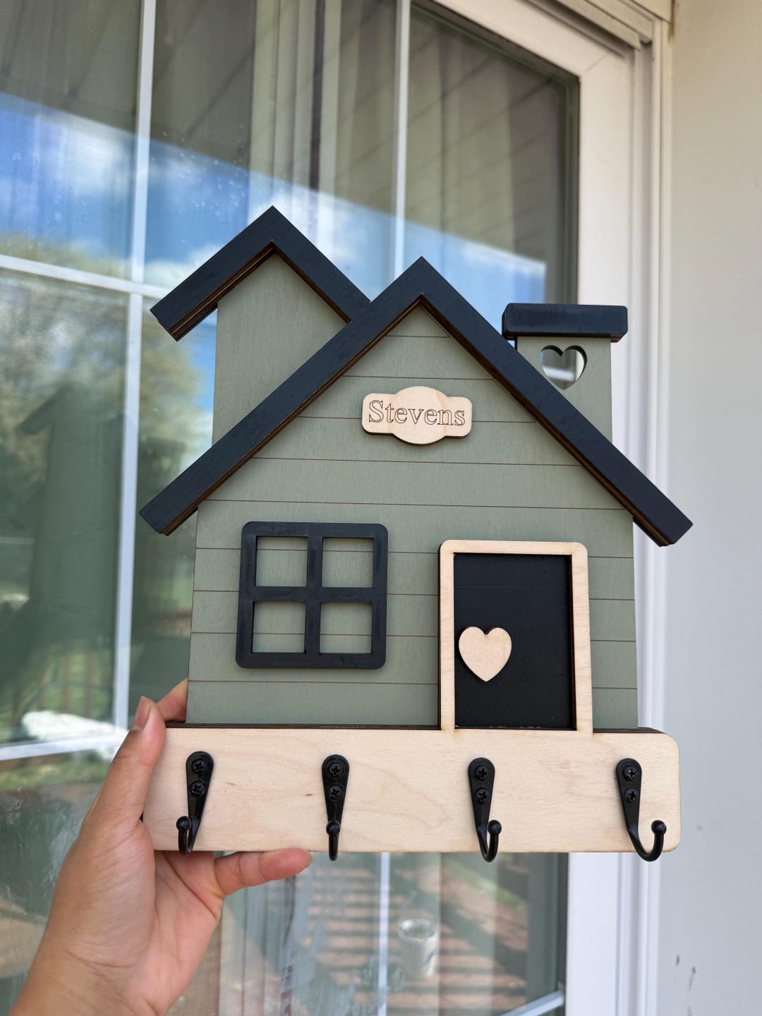 Custom Wooden House Key Holder | Farmhouse Entryway Decor, Realtor ...