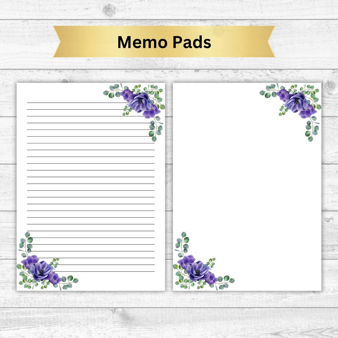 Purple Notepads Memo Pads, Writing Pad, Stationary, Office Desk Notepad ...
