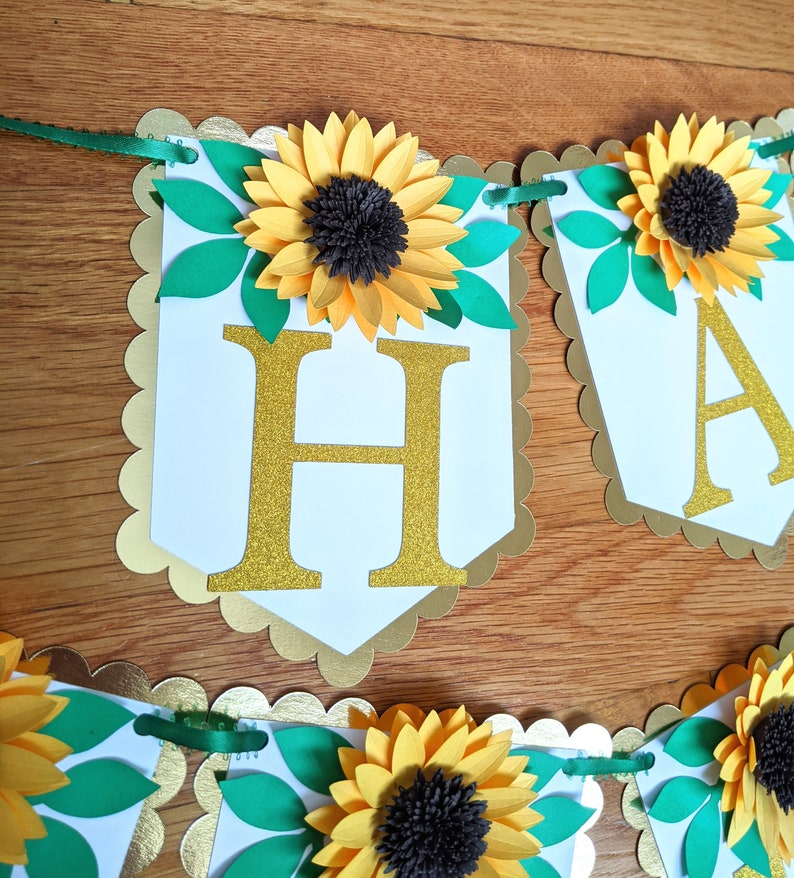 Personalized Sunflower Birthday Banner Birthday Decor Bridal - Etsy