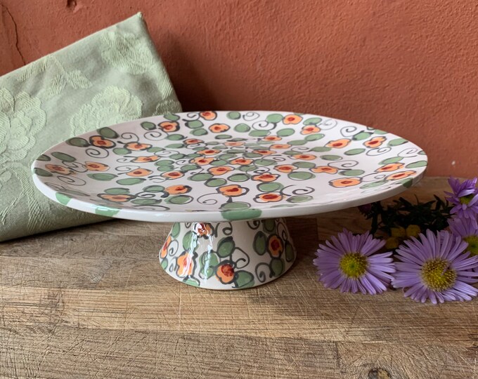 Cake Stand, Ceramic Cake Stand, Hand-made Pottery Cake Stand, Birthday ...