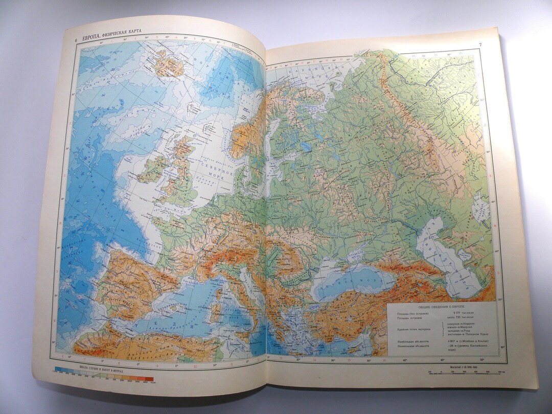 Western Europe 1981 Vintage Geographic Book From Series Atlas of the ...