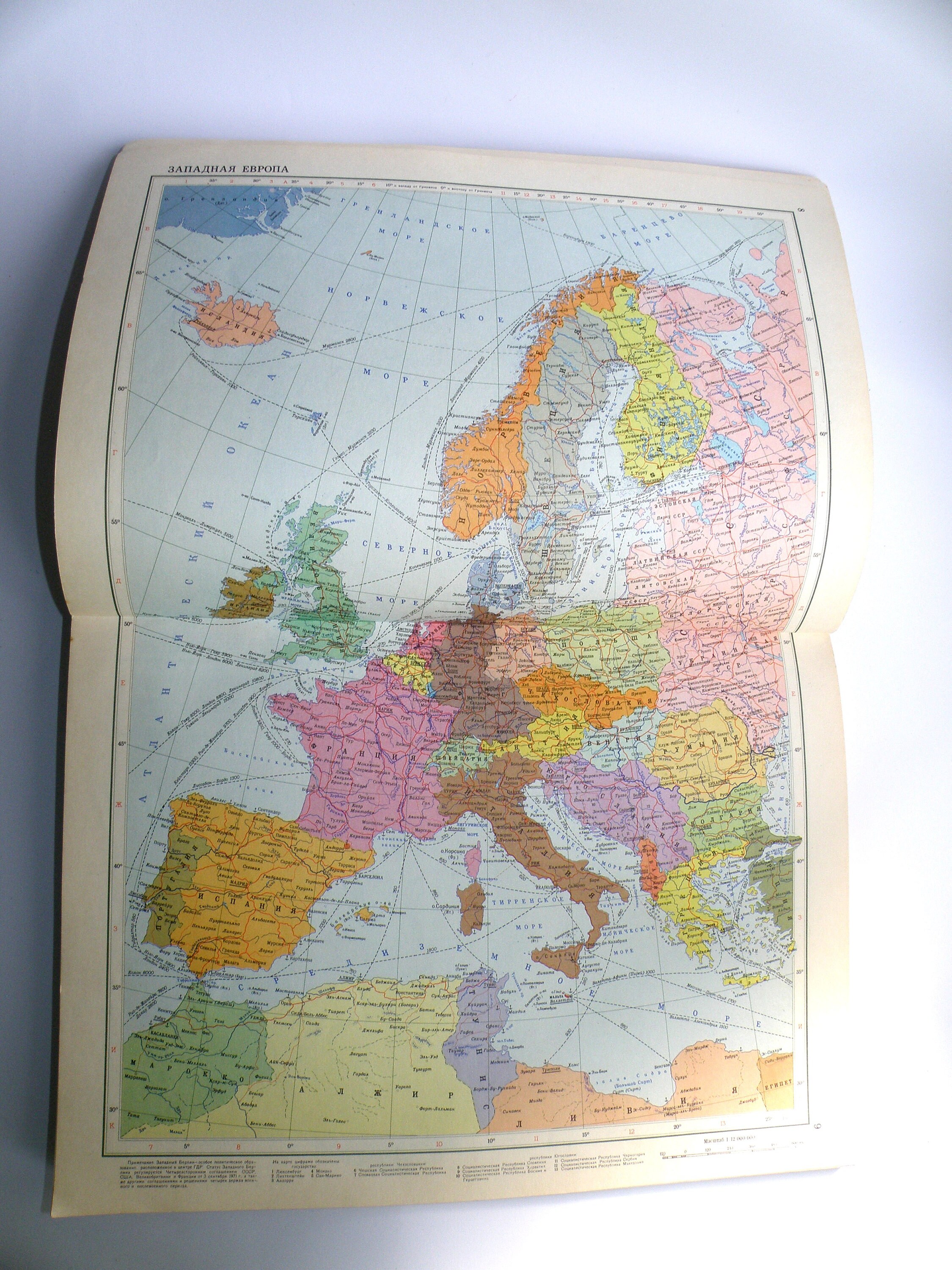 Western Europe 1981 Vintage Geographic Book From Series Atlas of the ...