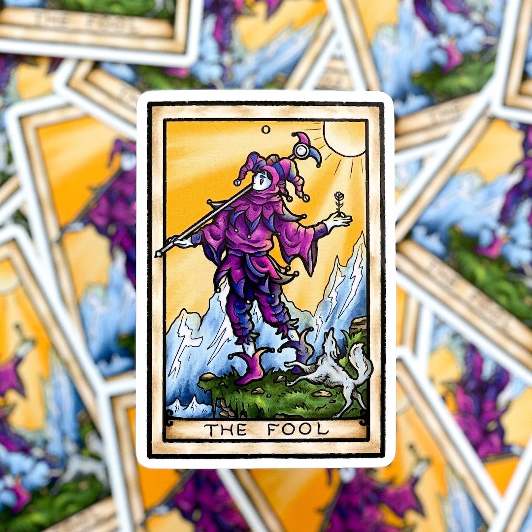 The Fool Tarot Card Vinyl Sticker Waterproof Jester Character Design ...