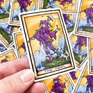 The Fool Tarot Card Vinyl Sticker Waterproof Jester Character Design ...