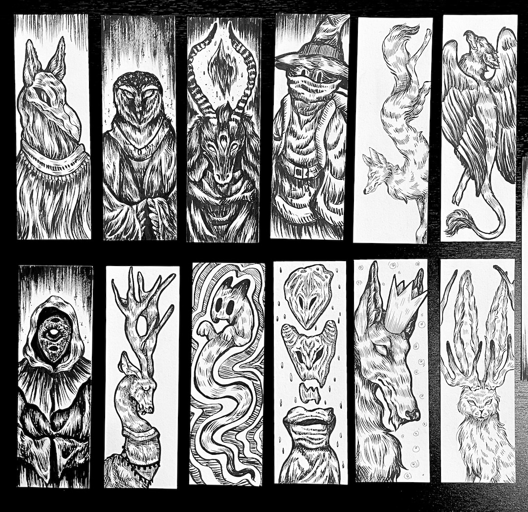 Hand Drawn Fantasy Bookmarks Original Artwork Readers, Collectors ...